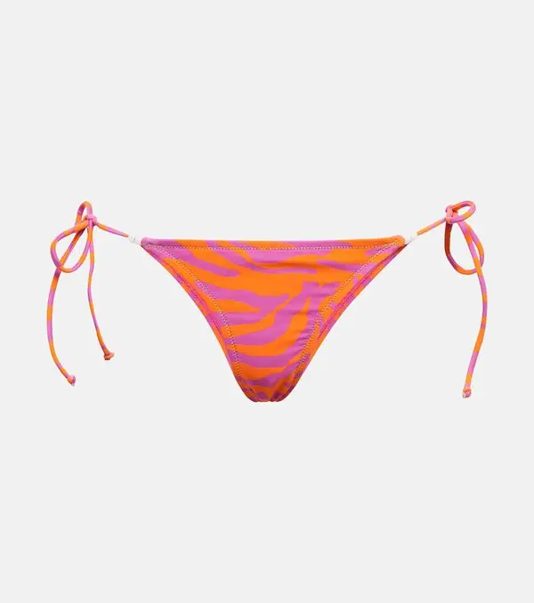 REINA OLGA Miami Zebra-print Bikini Bottom - Multicoloured