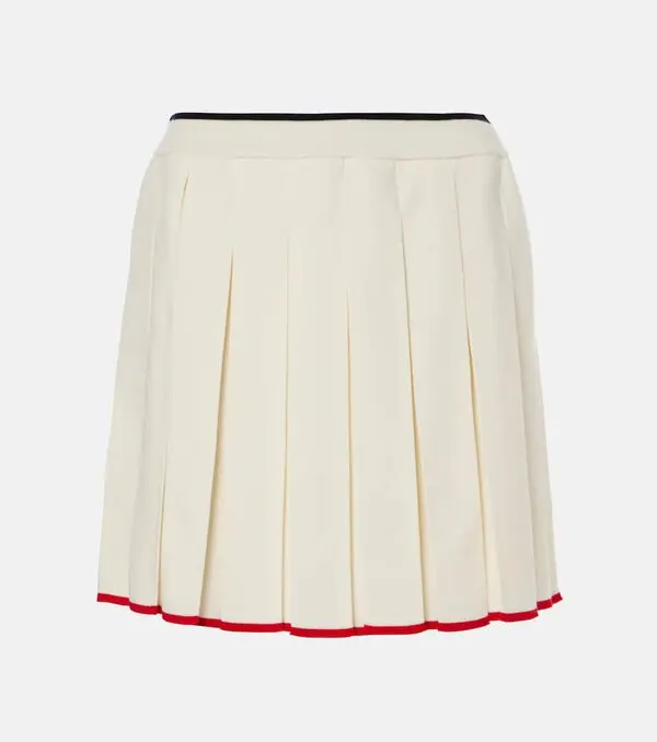 Thom Browne Pleated Wool-blend Mini Skirt - White