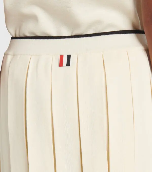 Thom Browne Pleated Wool-blend Mini Skirt - White