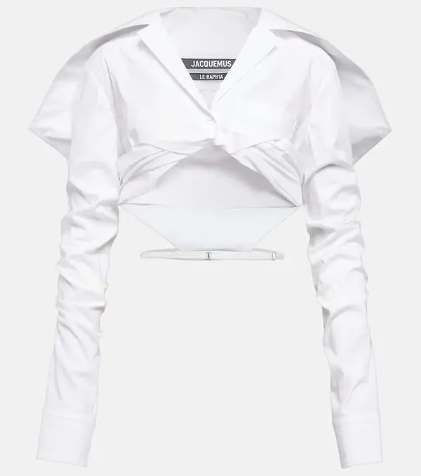 Jacquemus La Chemise Meio Cropped Shirt - White