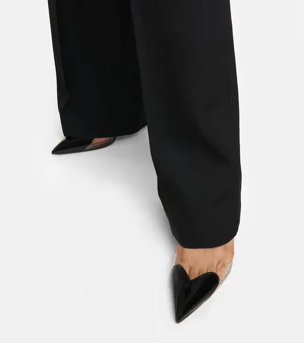 Alaïa Cour Patent Leather And Pu Mules