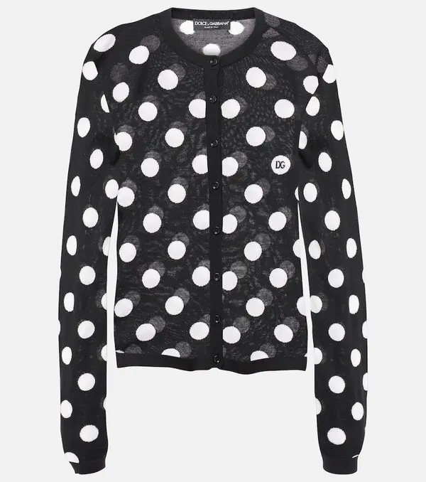 Dolce & Gabbana Polka-dot Wool And Silk Cardigan