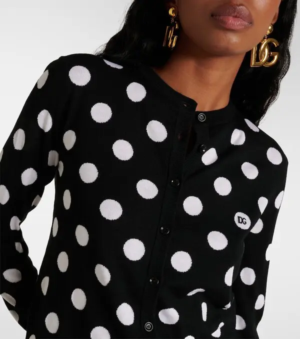 Dolce & Gabbana Polka-dot Wool And Silk Cardigan