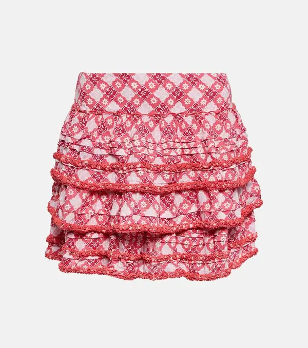 Poupette St Barth Bibi Printed Miniskirt - Pink