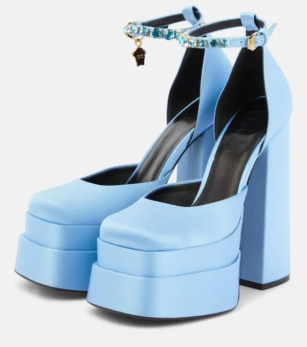 Versace Medusa Aevitas Platform Pumps - Blue