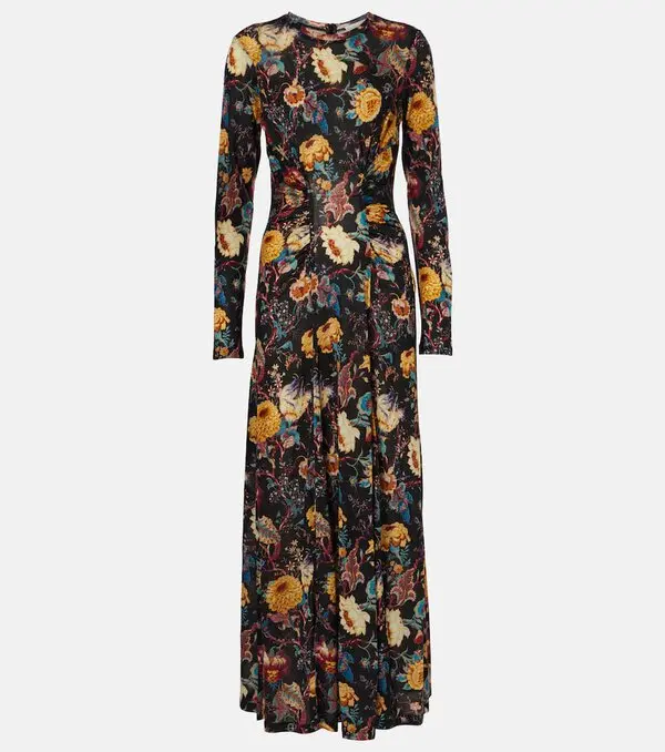 Ulla Johnson Ceryse Floral Jersey Maxi Dress - Blue