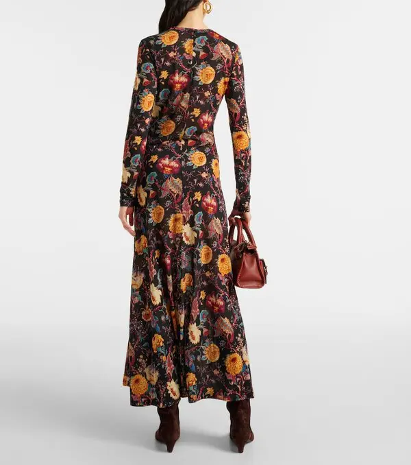 Ulla Johnson Ceryse Floral Jersey Maxi Dress - Blue