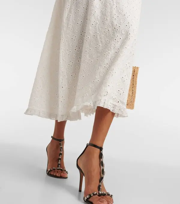 Rixo Patsy Broderie Anglaise Cotton Midi Dress