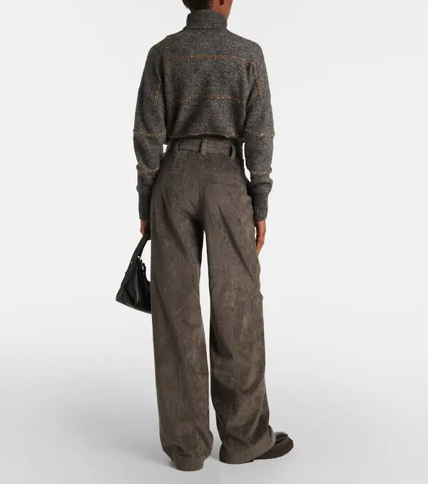 Brunello Cucinelli High-rise Tapered Cotton Pants