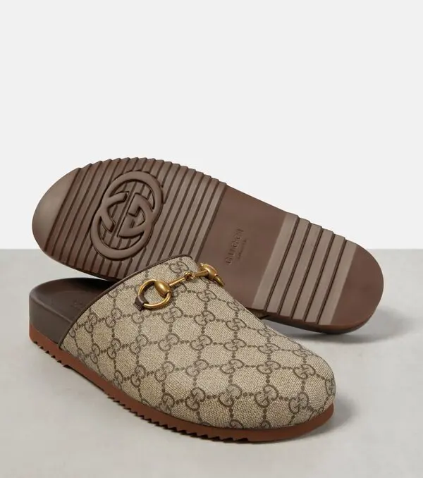 Gucci Gg Supreme Horsebit Mules