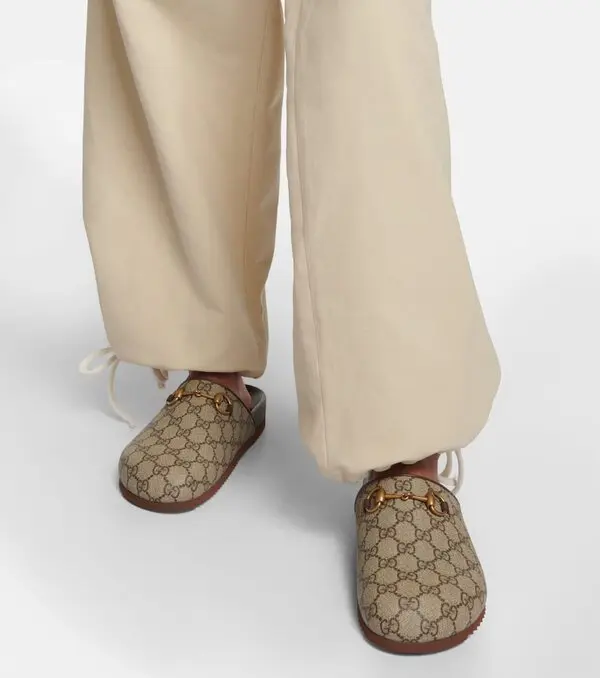 Gucci Gg Supreme Horsebit Mules