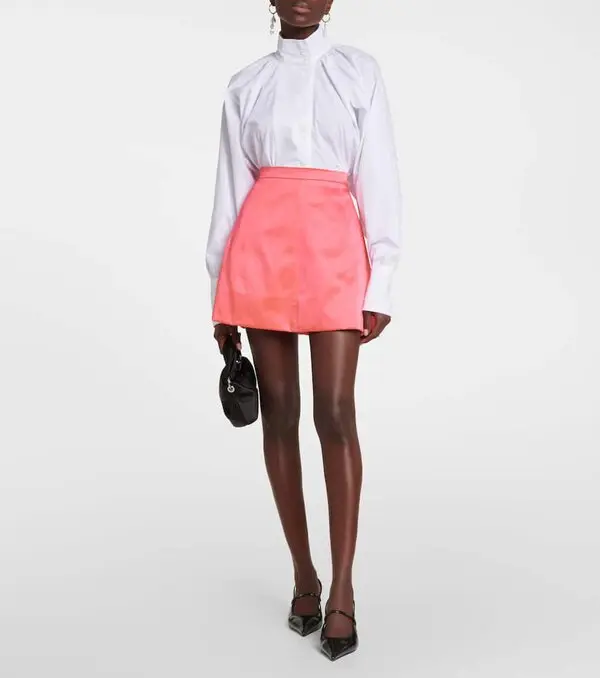 PATOU Cotton-blend Satin Miniskirt