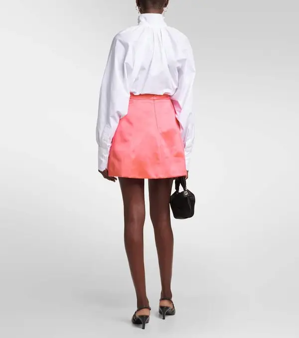 PATOU Cotton-blend Satin Miniskirt
