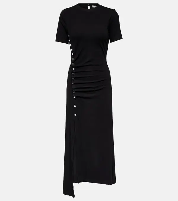 Rabanne Pleated Jersey Maxi Dress