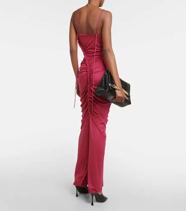 Victoria Beckham Ruched Jersey Maxi Dress