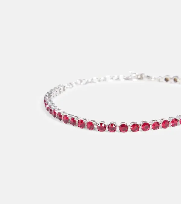 Amina Muaddi Embellished Tennis Anklet