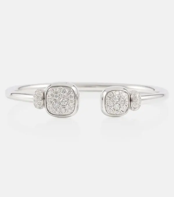 Pomellato Nudo 18kt Gold Cuff Bracelet With Topaz And Diamonds - White