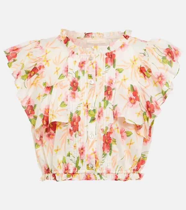 LoveShackFancy Nora Floral Crop Top