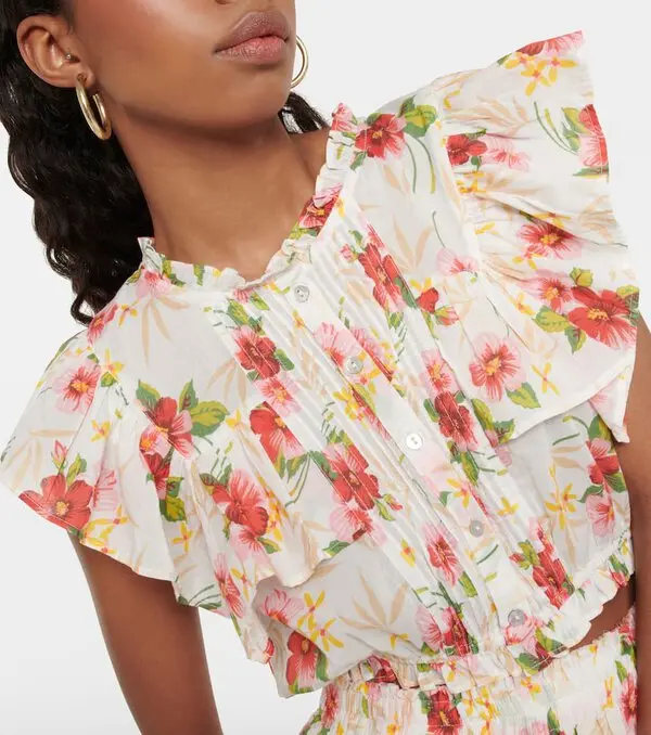 LoveShackFancy Nora Floral Crop Top