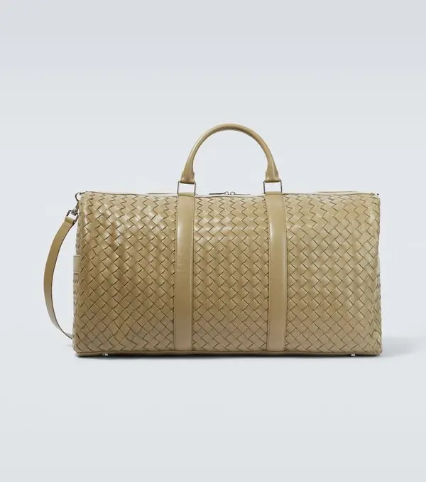 Bottega Veneta Large Intrecciato Leather Duffle Bag - Beige