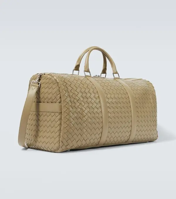 Bottega Veneta Large Intrecciato Leather Duffle Bag - Beige