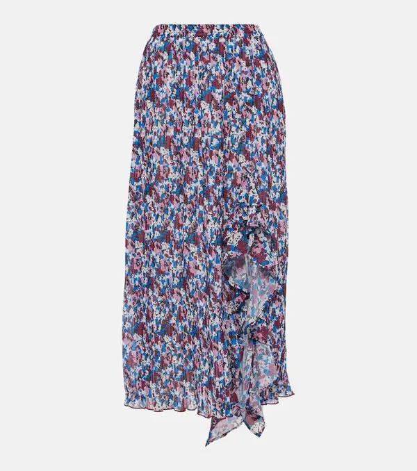 GANNI Cutout Satin Maxi Skirt - Black