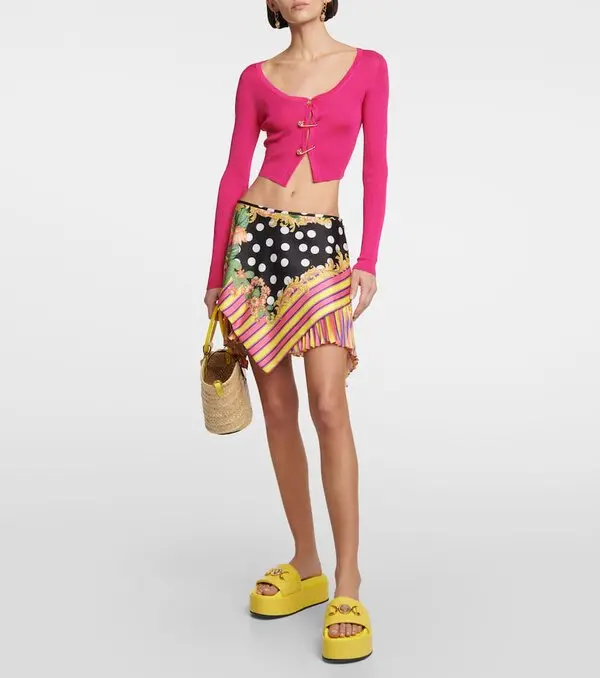 Versace Printed Wrap Miniskirt