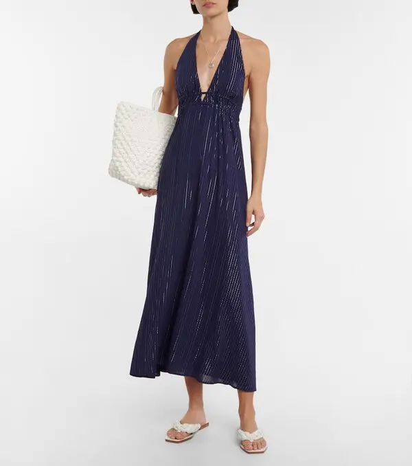Heidi Klein Striped Halterneck Maxi Dress