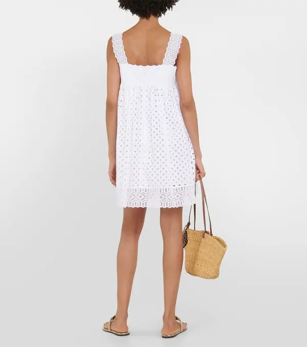 Tory Burch Cotton Broderie Anglaise Mini Dress