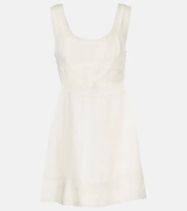 Rixo Ronan Lace-trimmed Minidress - White