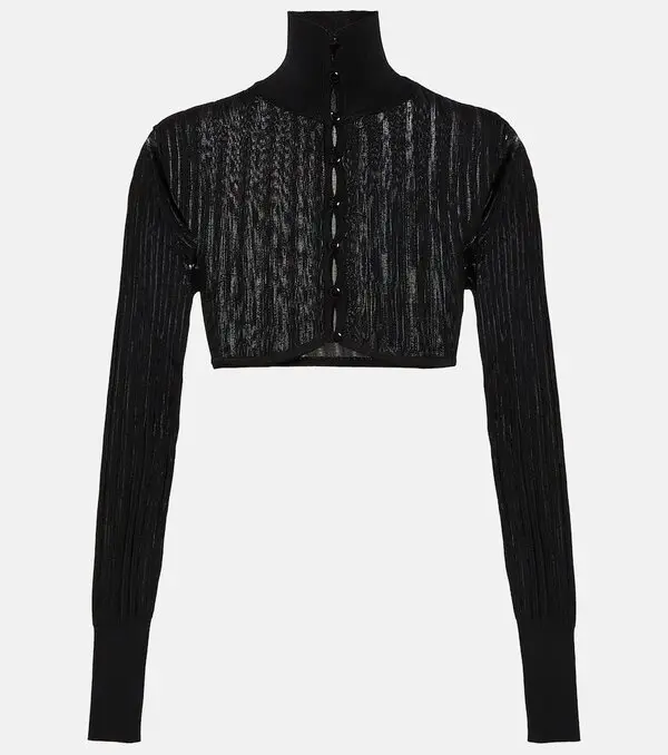 Alaïa Ribbed-knit Cropped Cardigan