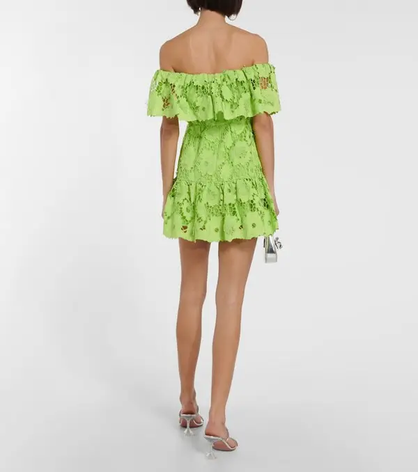 SELF-PORTRAIT Off-shoulder Lace Mini Dress