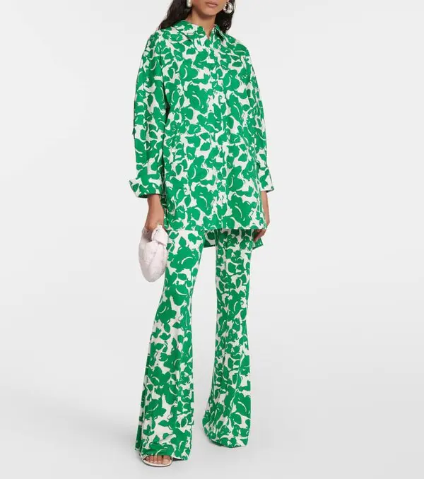 Diane Von Furstenberg Brooklyn Printed Flared Pants - Green
