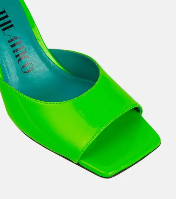 Attico Piper 85 Patent Leather Sandals - Green