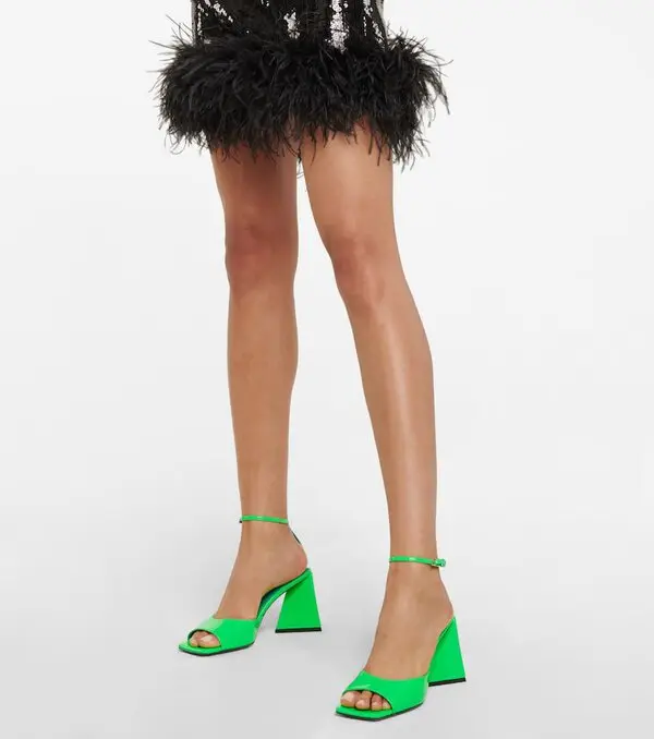 Attico Piper 85 Patent Leather Sandals - Green