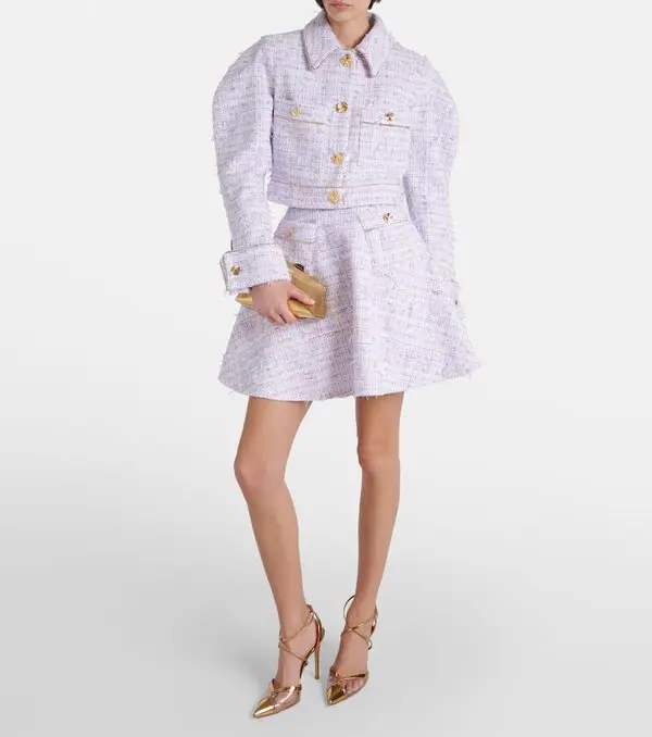 Nina Ricci Cropped Cotton-blend Tweed Jacket