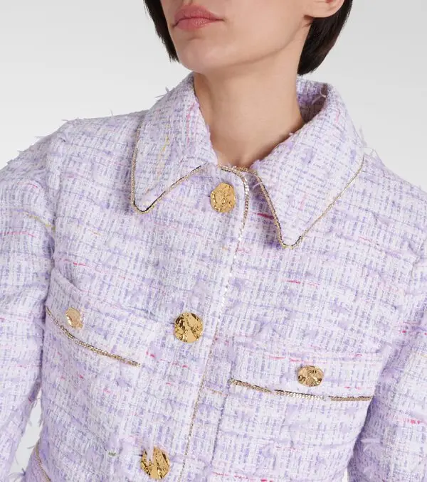 Nina Ricci Cropped Cotton-blend Tweed Jacket