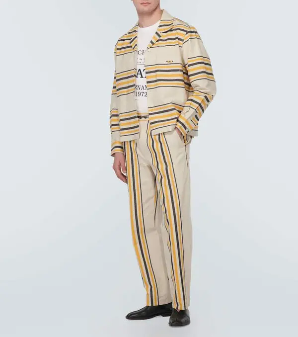 BODE Striped Cotton Straight Pants