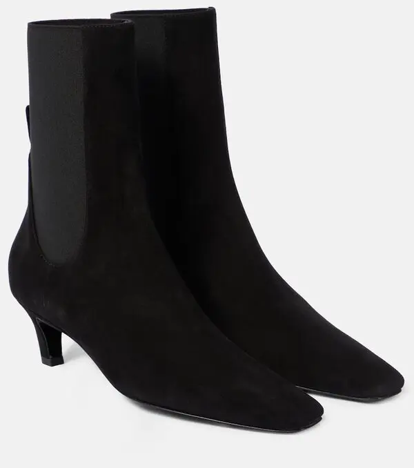 TOTEME 50 Suede Ankle Boots - Black