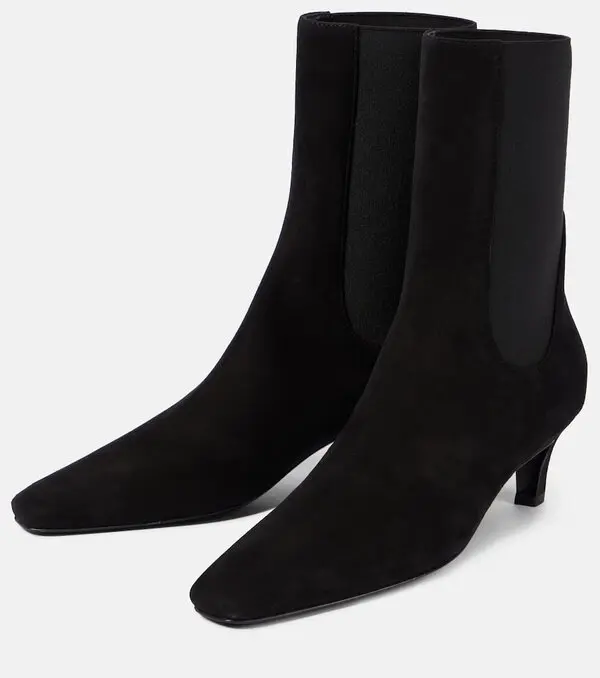 TOTEME 50 Suede Ankle Boots - Black