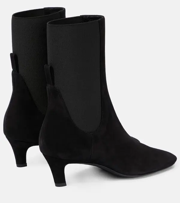 TOTEME 50 Suede Ankle Boots - Black