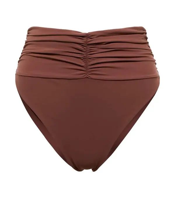 Magda Butrym High-rise Ruched Bikini Bottom - Brown