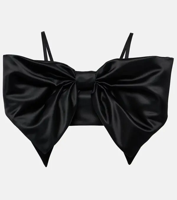 Nina Ricci Duchess Bow-detail Satin Bralette - Black