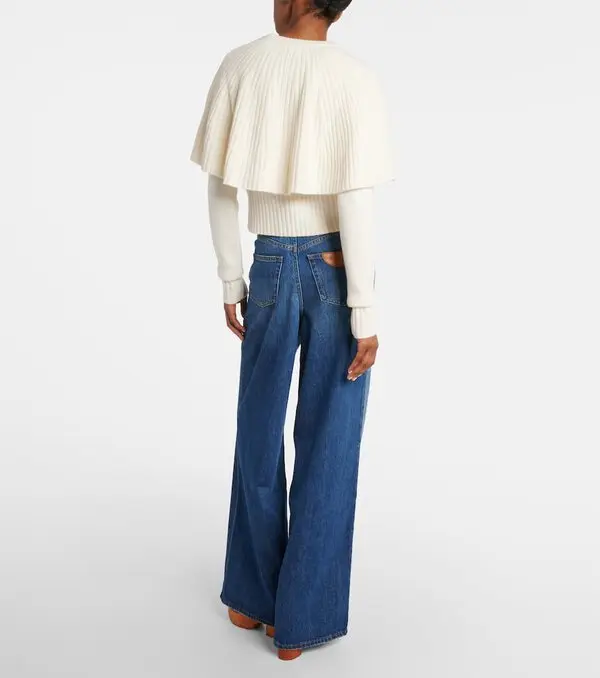 Chloé Caped Wool And Cashmere Top