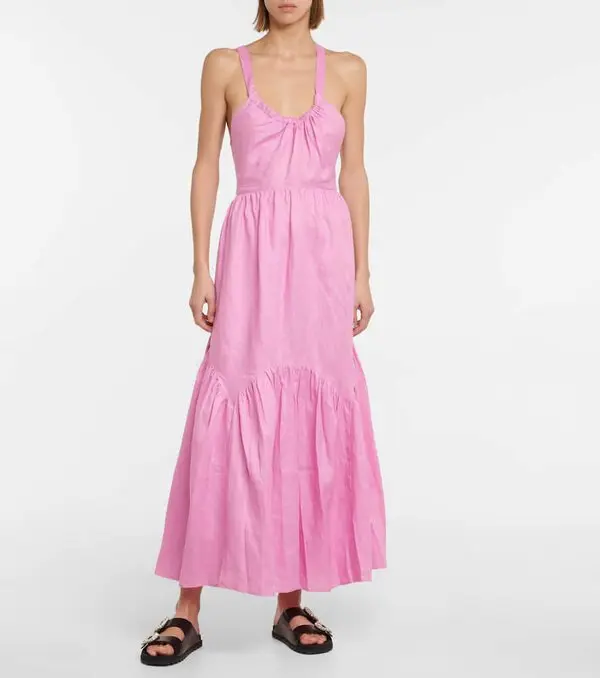 LEE MATHEWS Ali Linen Maxi Dress