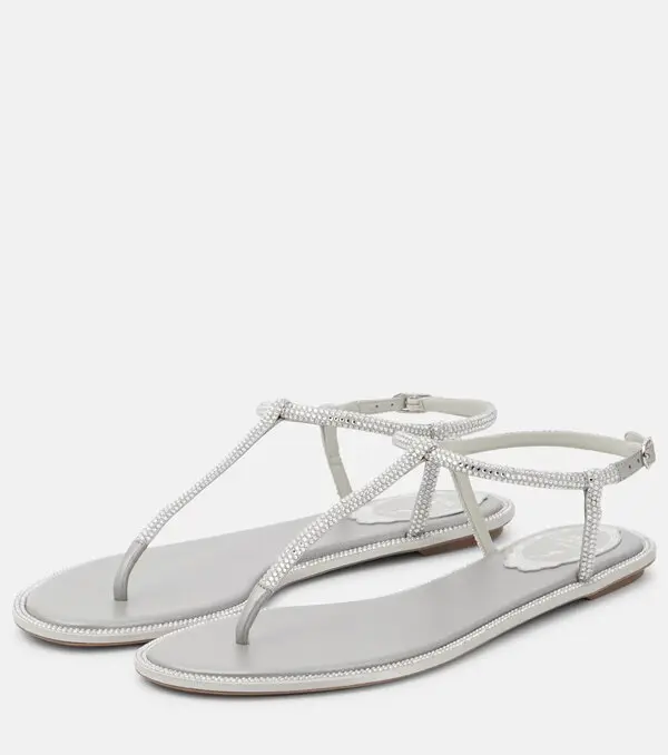Rene Caovilla Diana Embellished Thong Sandals