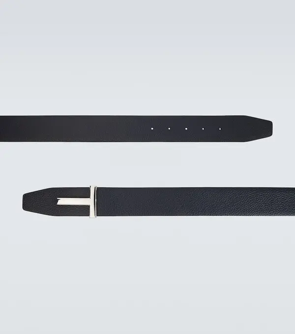 TOM FORD T Icon Reversible Leather Belt - Blue