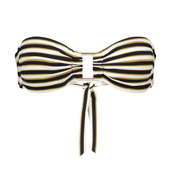Melissa Odabash Angola Striped Bikini Top - Black