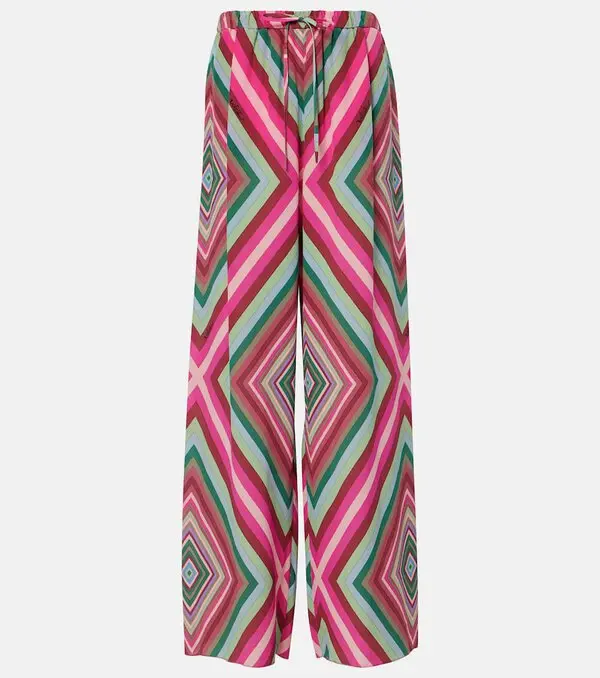 Valentino Garavani Printed Silk Palazzo Pants