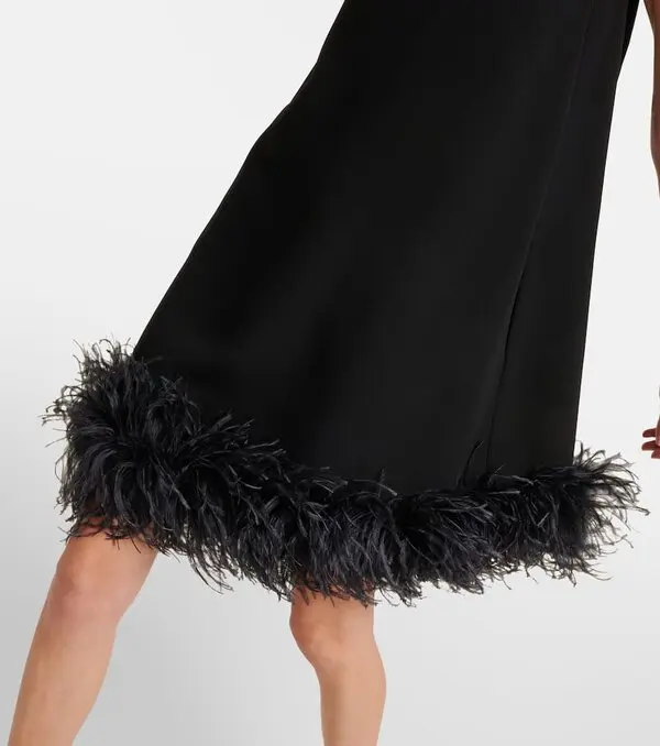 Valentino Garavani Feather-trimmed Mini Dress